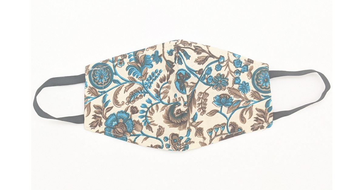 Sale:$3.99 Blush Blue and Brown Designer Face Cover | Accessories ...