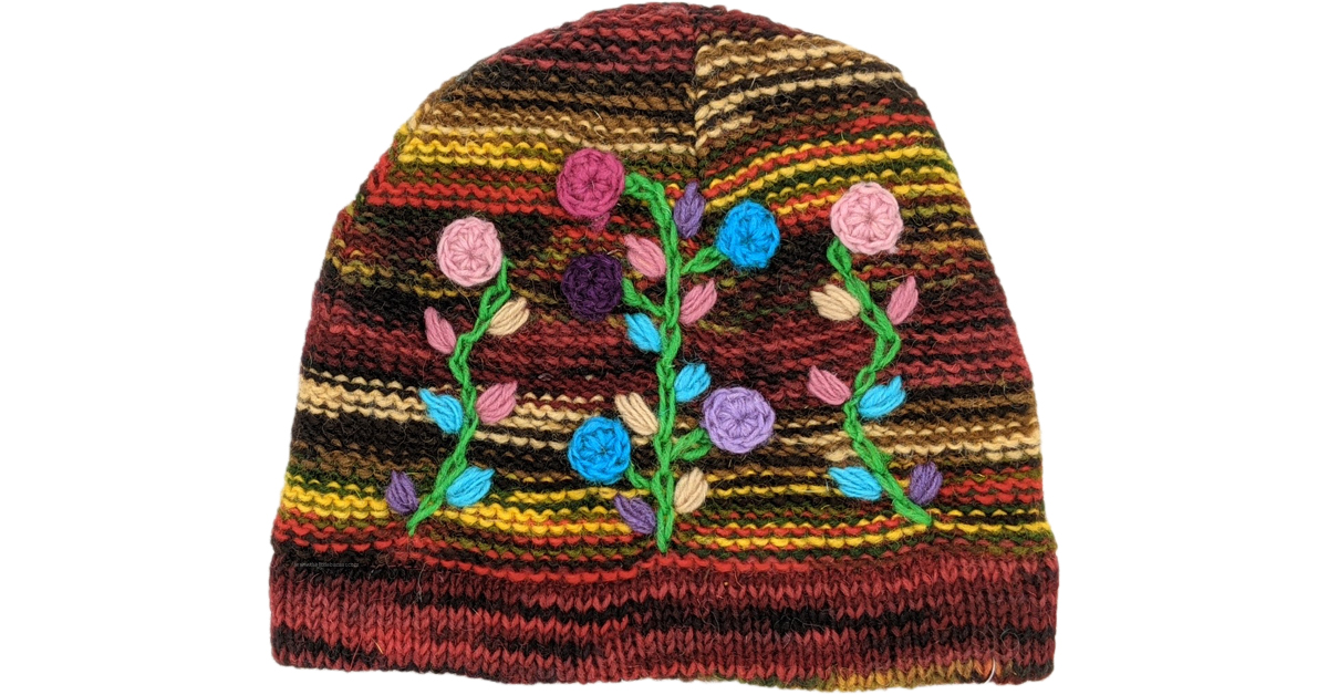 Fall Bloom Unisex Woolen Winter Cap | Accessories | Multicoloured ...