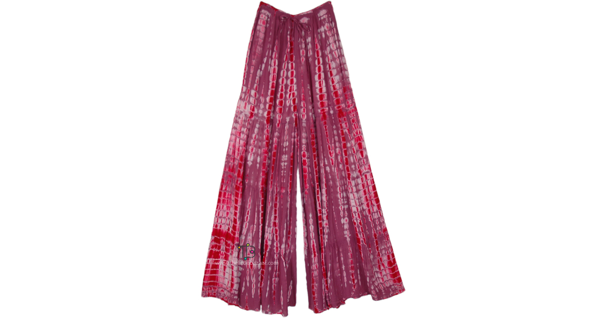 Purple Love Tie Dye Flowy Pants | Purple | Split-Skirts-Pants,Bohemian ...
