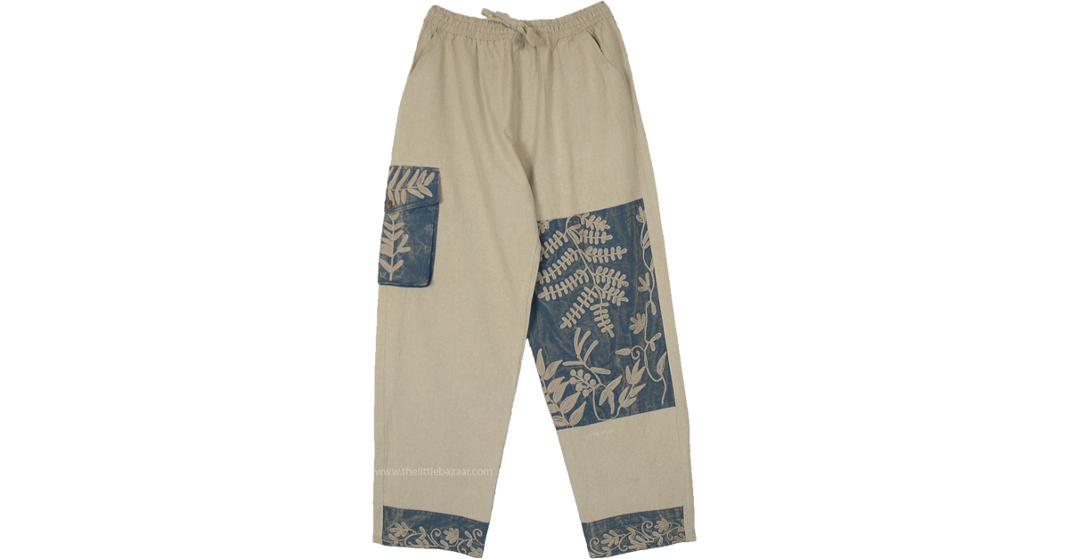 Nature Lovers Fern Garden Bohemian Pants | Beige | Sleeveless, Bohemian ...