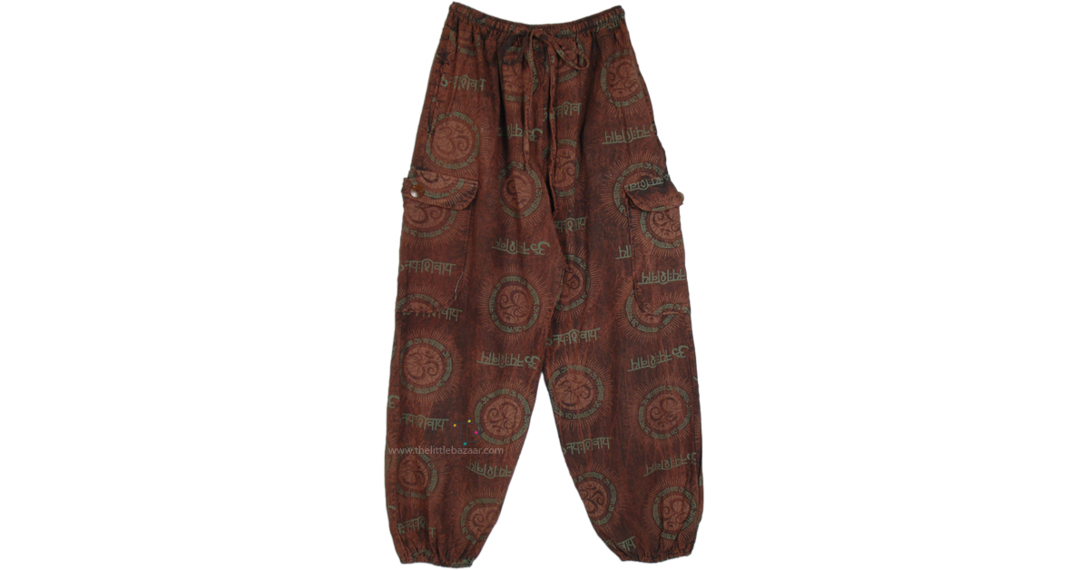 Free Spirit Bohemian Bronze Harem Cotton Pants | Bronze | Split-Skirts ...