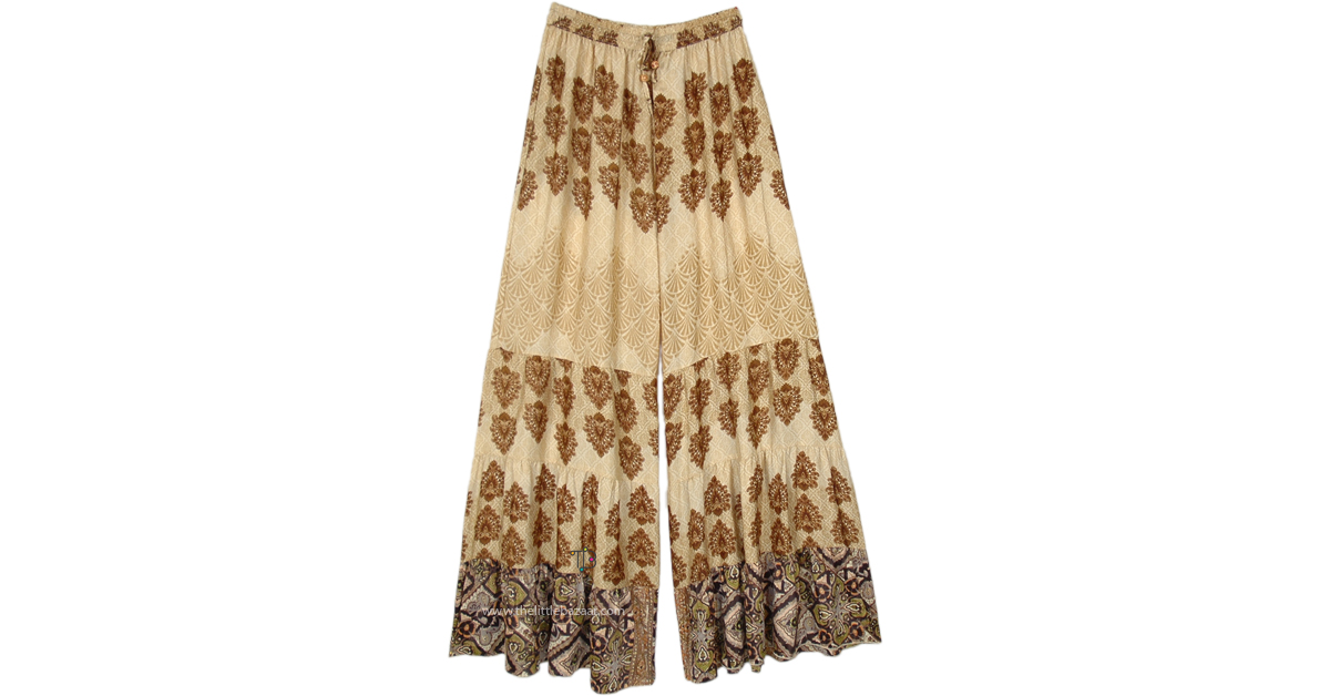 Bohemian Earthy Love Wide Leg Pants | Brown | Split-Skirts-Pants ...