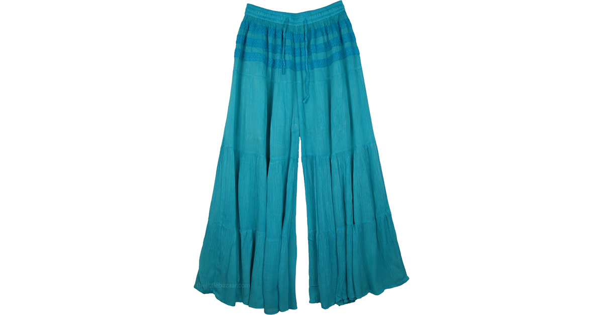 Eastern Blue Split Skirt Riding Pants | Blue | Split-Skirts-Pants, Yoga ...