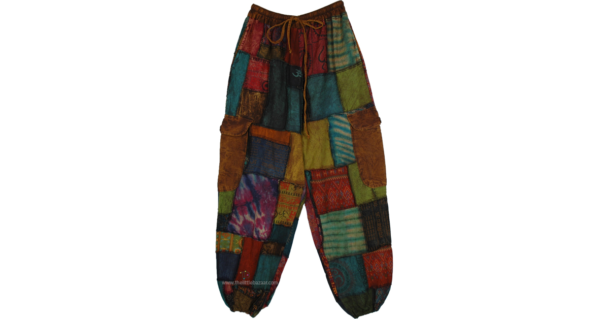 Kaleidoscope Colors Patchwork Festival Harem Pants | Multicoloured ...