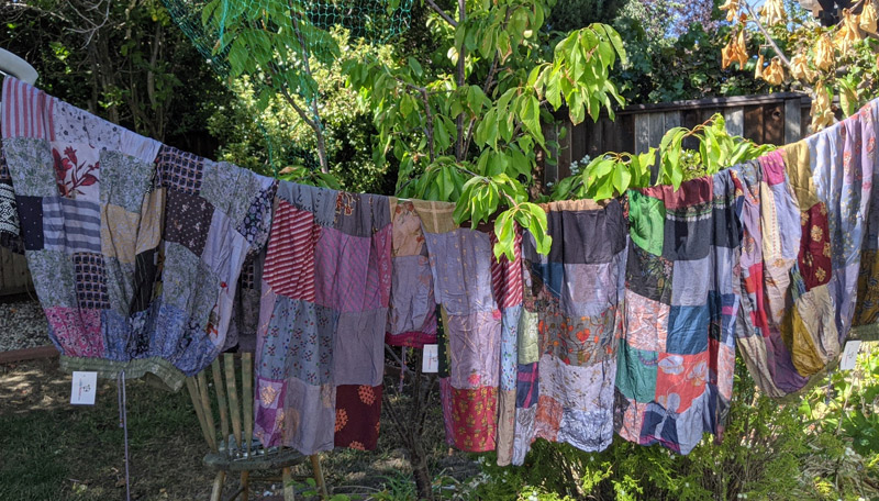 Mixed Patchwork Wide Leg Rayon Trousers in Grey | Grey | Split-Skirts ...