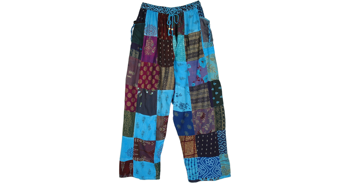 Curious Blue Multi Pattern Patchwork Lounge Pants | Multicoloured ...