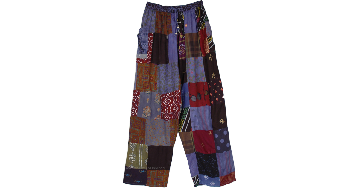 Arabian Nights Magic Patchwork Lounge Pants | Grey | Split-Skirts-Pants ...