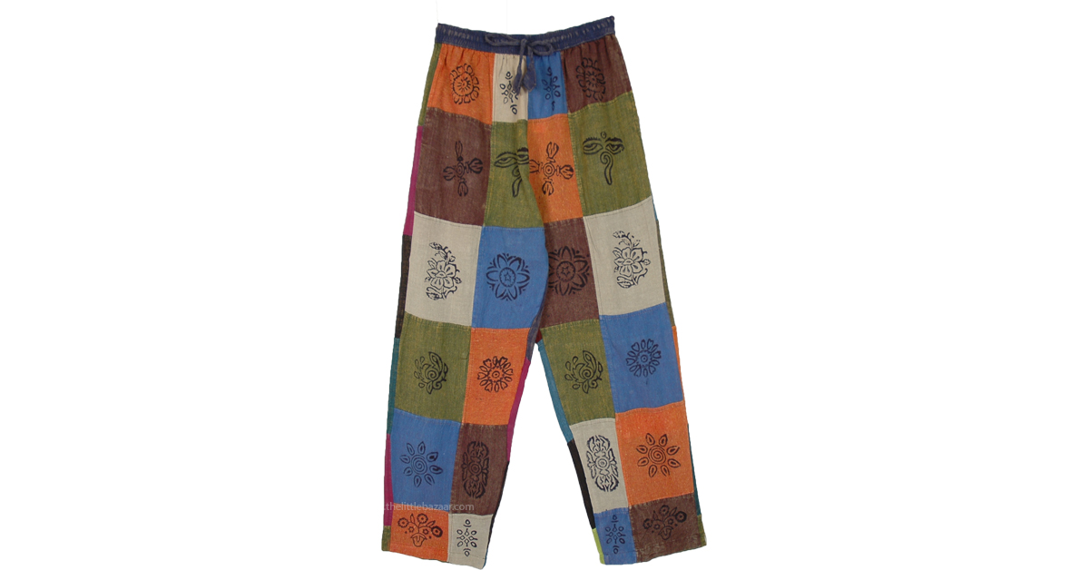 Mountain Adventures Unisex Cotton Patchwork Pants | Multicoloured ...