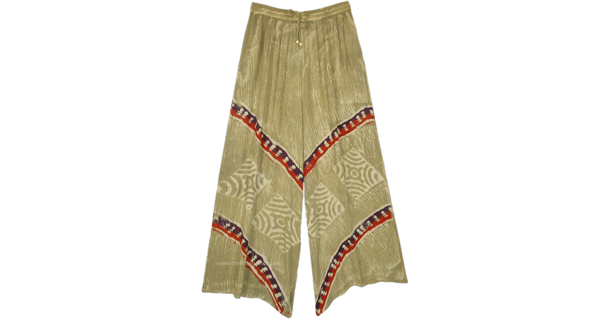 Green Chia Wide Leg Long Casual Pants | Green | Split-Skirts-Pants ...