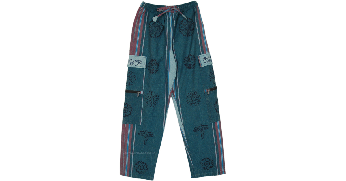 Turq Green Unisex Pants with Double Box Pockets | Turquoise | Split ...