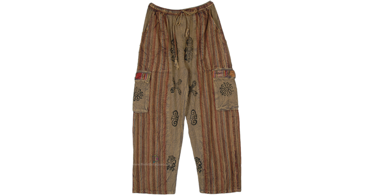 indie Brown Bohemian Hippie Style Pants | Brown | Split-Skirts-Pants ...
