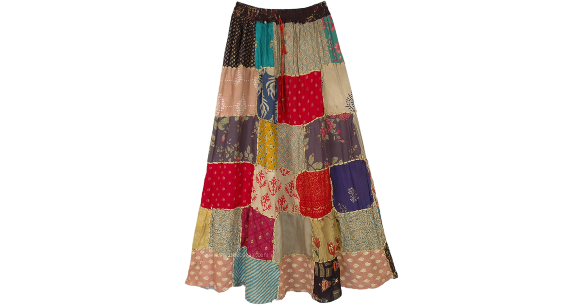 Fairy Soul Mixed Patchwork Maxi Skirt with Dori | Multicoloured | Patchwork, Maxi-Skirt ...