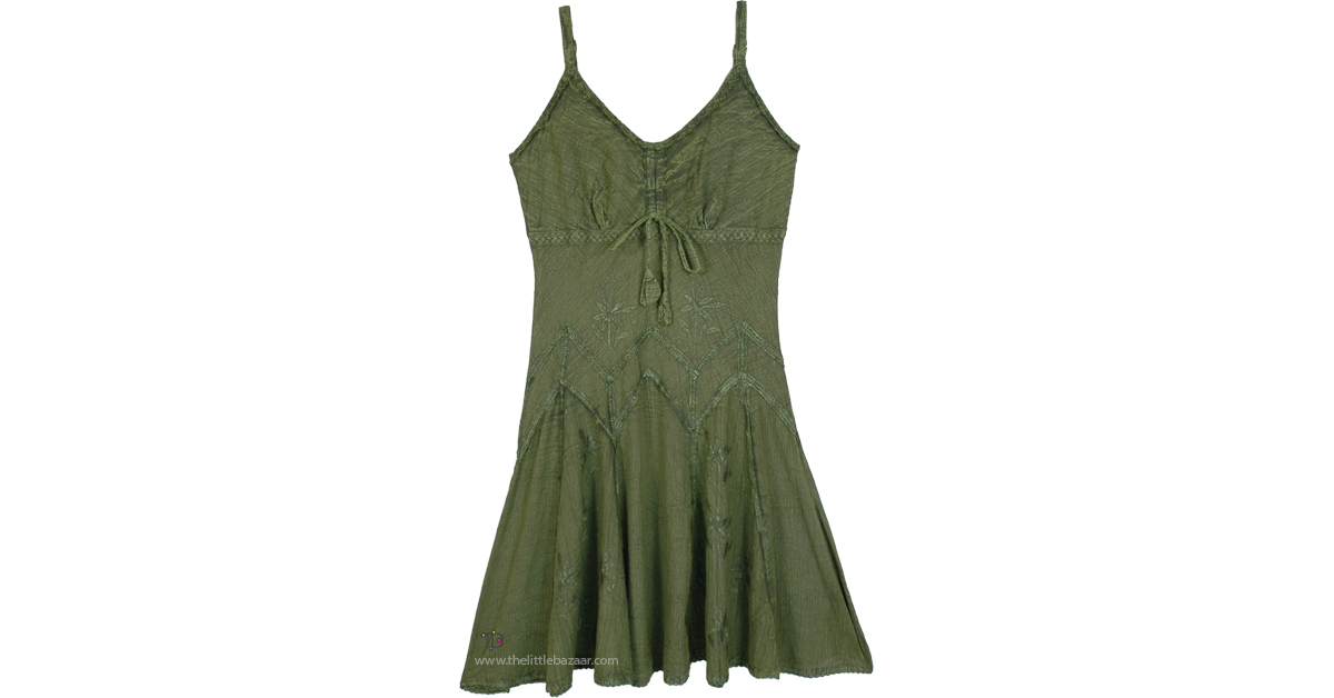 Calm Green Stonewashed Cotton Sundress | Dresses | Green | Fairycore ...
