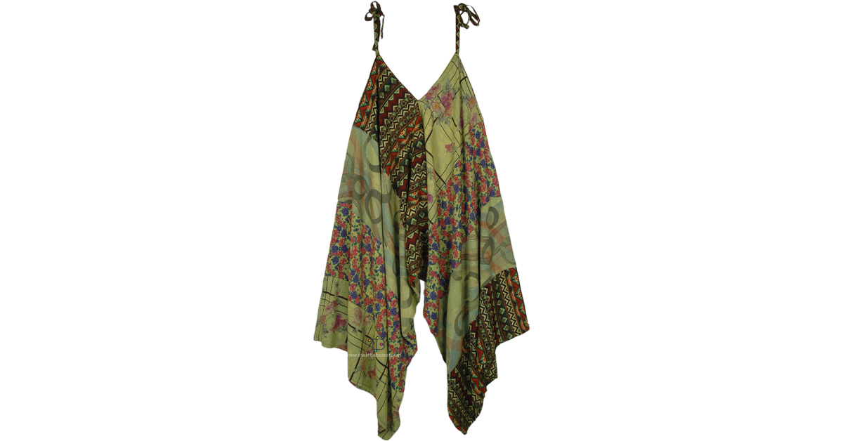 Green Garden Patchwork Free Flow Jumpsuit | Dresses | Green ...