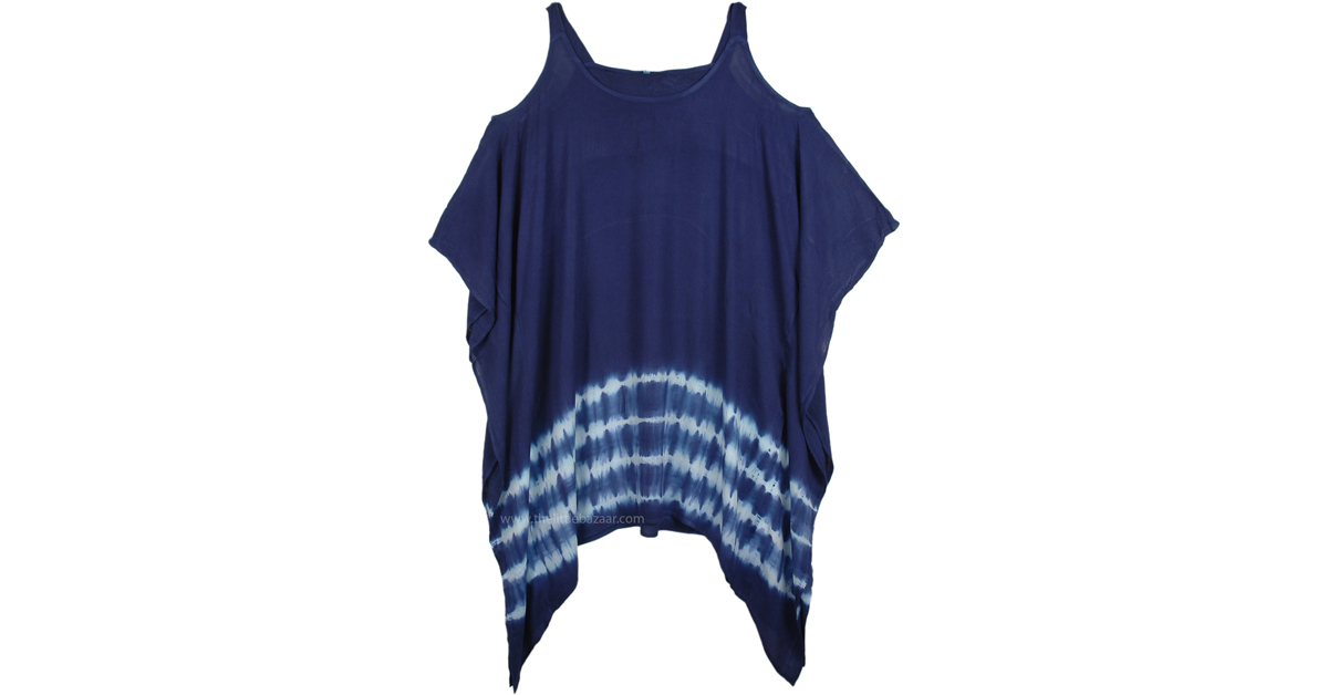 Cold Shoulder Tie Dye Summer Dress In Navy Blue Dresses Blue cold-shoulder-tie-dye-summer-dress-in-navy-blue-dresses-blue