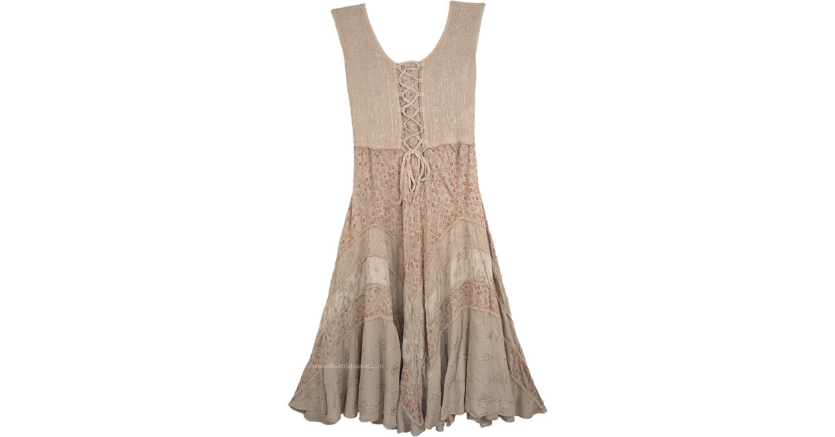 Rodeo Dust Tiered Long Dress | Dresses | Beige | Sleeveless ...