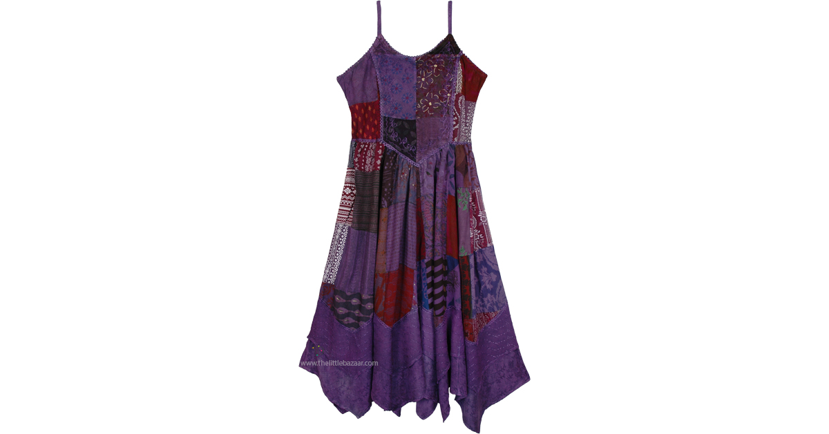 Amethyst Nomad Patchwork Festival Maxi Dress | Dresses | Purple | Cottagecore, Sleeveless ...