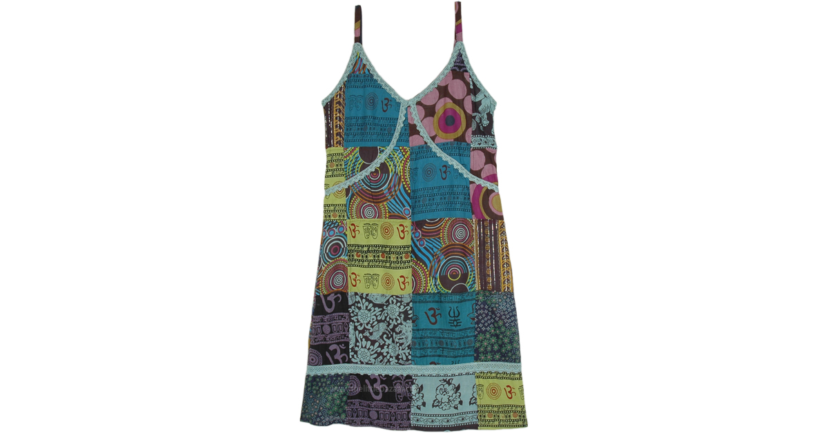 Sleeveless Summer Yogi Dress Hippie Green Patchwork | Dresses | Green ...