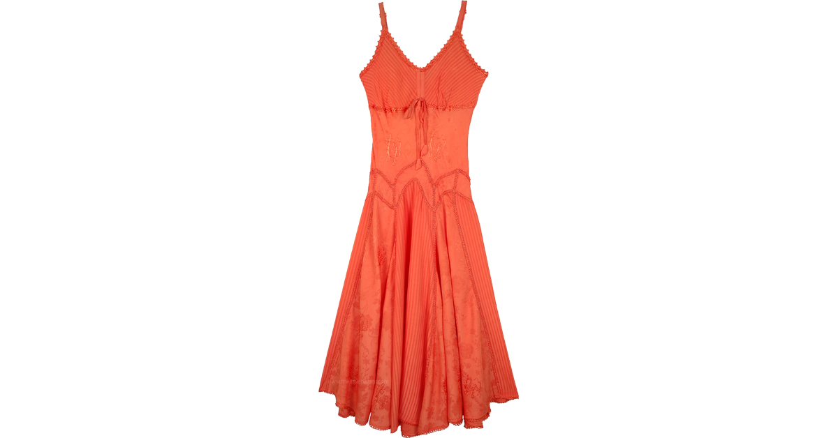 Atomic Tangerine Long Sleeveless Western Dress | Dresses | Orange ...