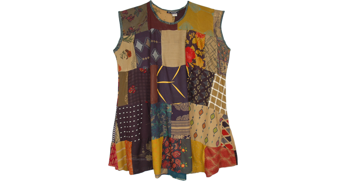 Vintage Bohemian Assorted Patchwork Dress Top | Dresses | Multicoloured ...