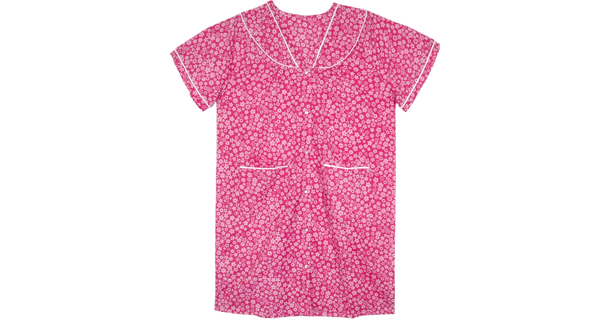 Free Flowing Floral Duster Dress with Snap Front in Pink | Dresses ...