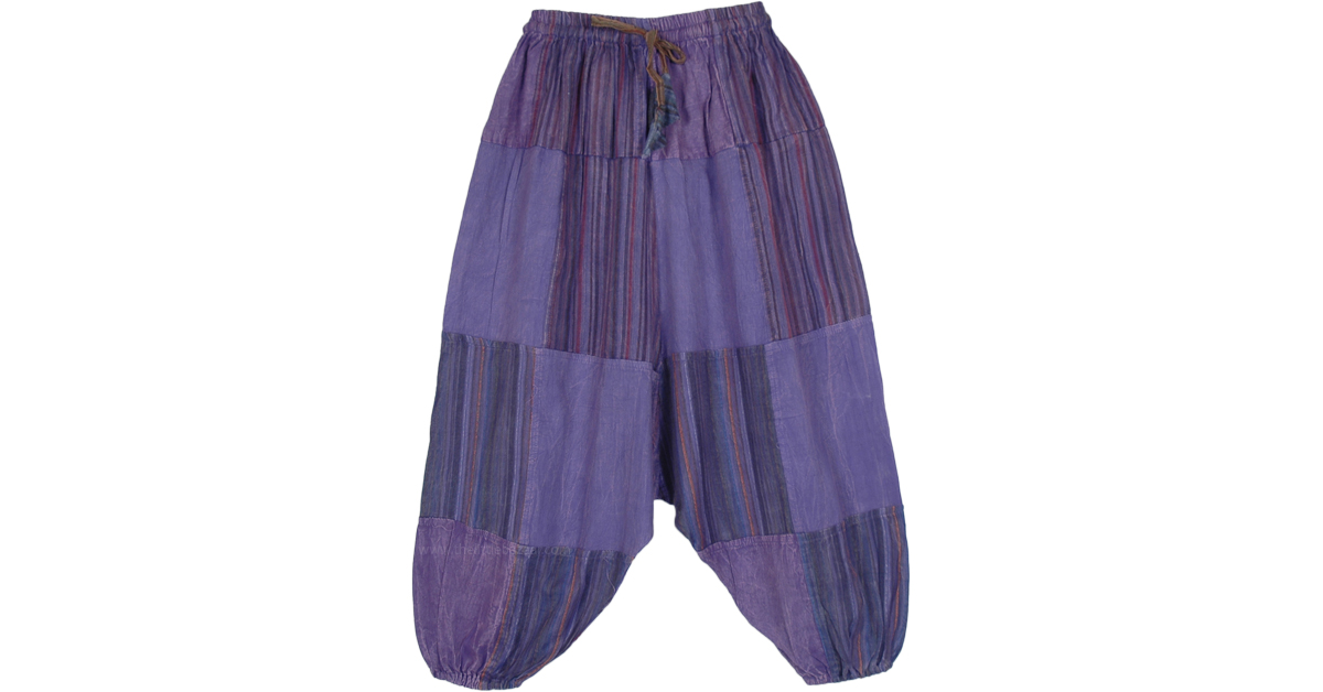 Violet Royale Alternate Patchwork Kids Harem Pants | Kids | Purple ...