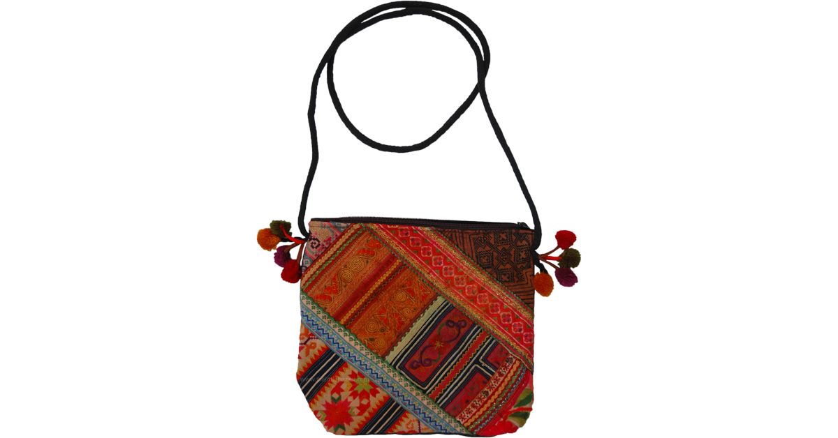 Ethnic Hmong Tribal Style Small Cross Body Bag | Purses-Bags | Red ...