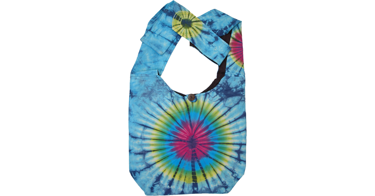 Cosmic Burst Tie Dye Cotton Shoulder Bag | Purses-Bags | Multicoloured ...