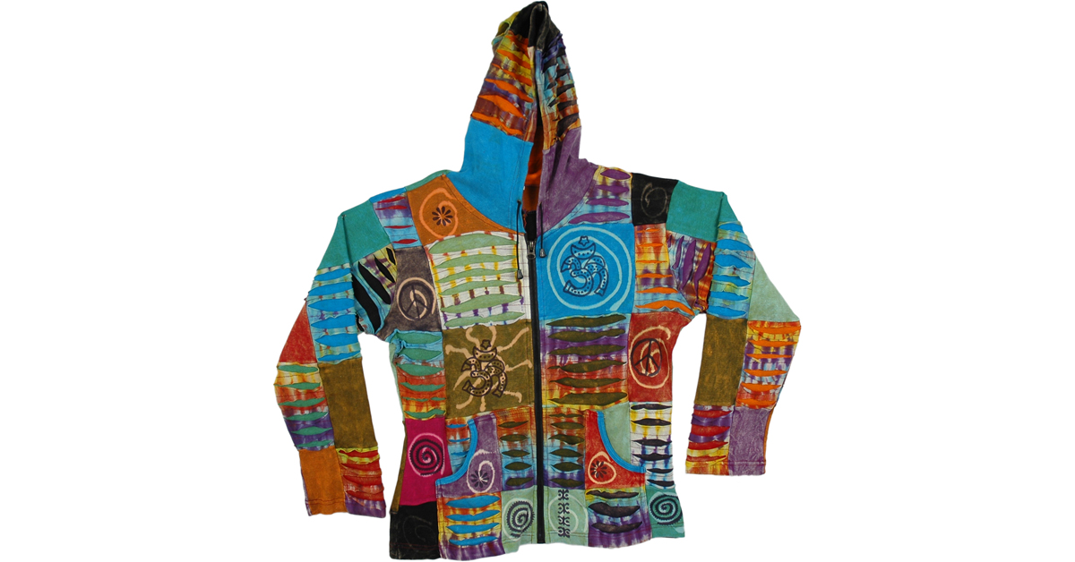 Meditation Camp Hooded Jacket | Scarf-Shawls | Multicoloured | Jackets ...