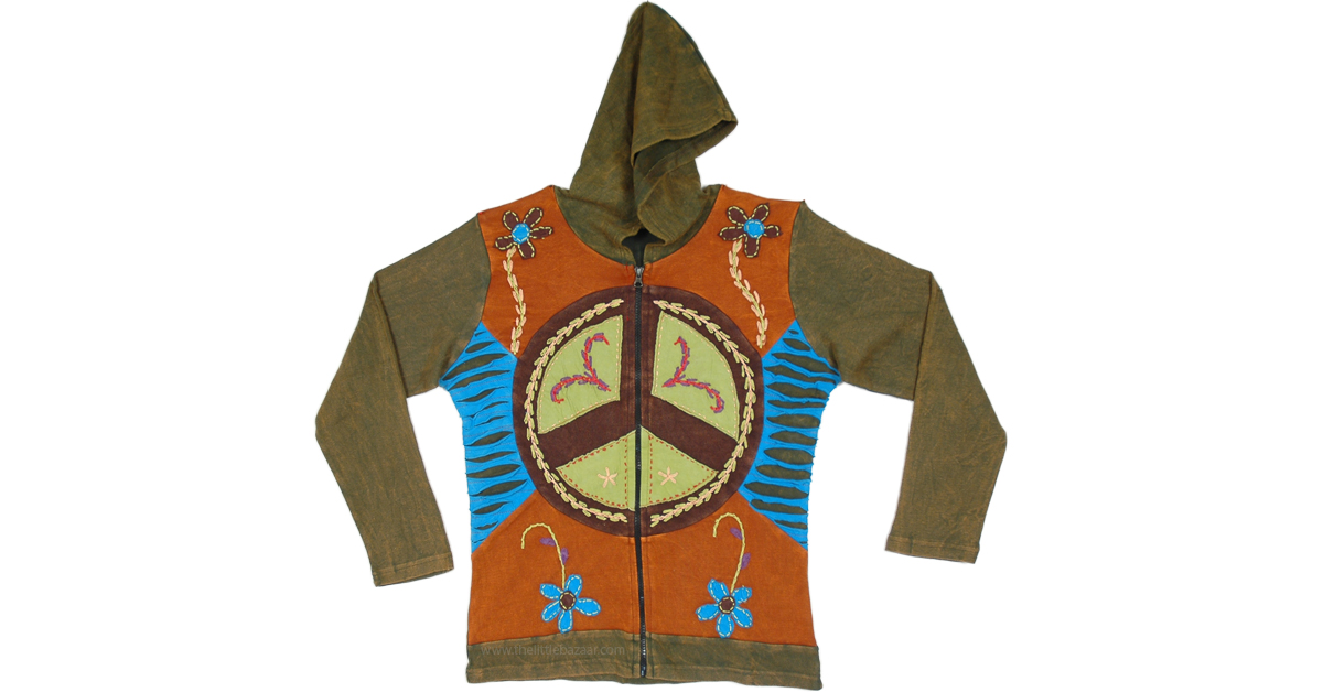 Peace and Love Fall Ribbed Knit Jacket with Embroidery | Scarf-Shawls ...