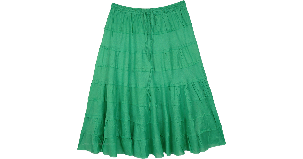 Spring Green Pull Up Tiered Short Skirt | Short-Skirts | Green | Junior ...