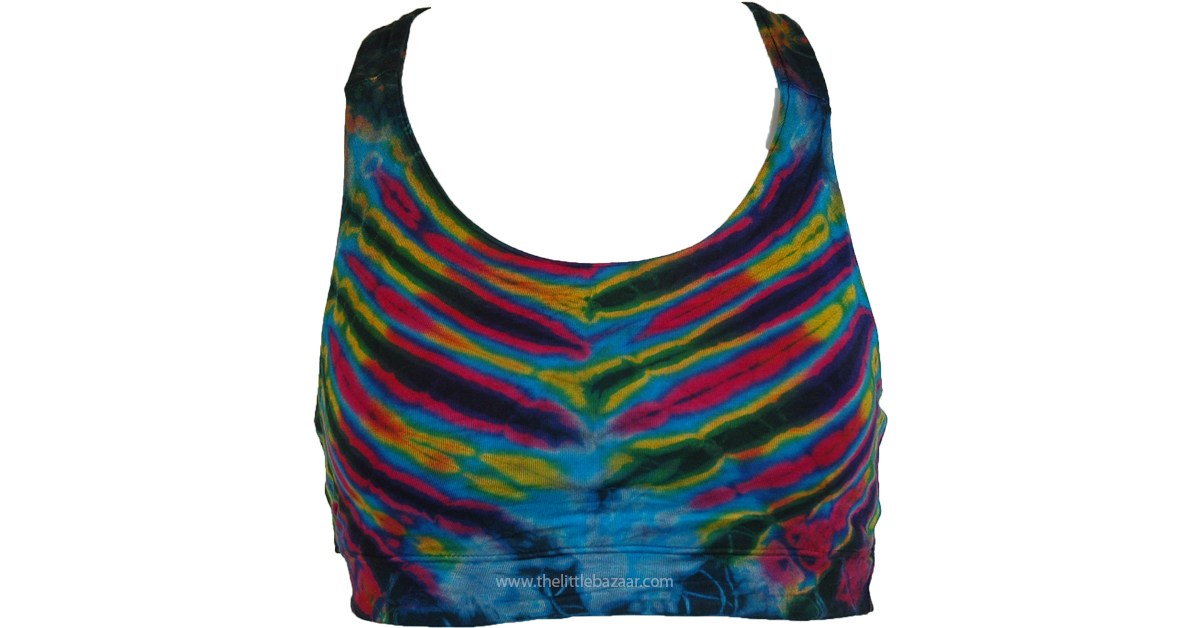 Aurora Vine Racerback Crop Top | Tunic-Shirt | Turquoise | Sleeveless ...