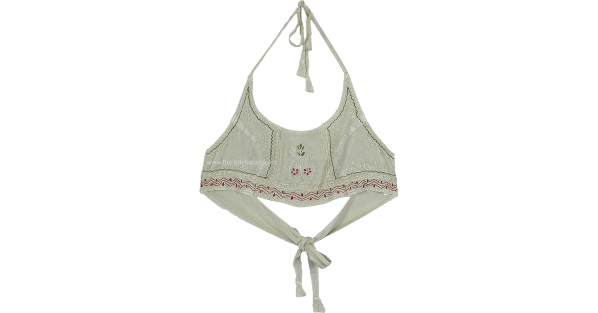 Pistachio Bohemian Halter Style Bralette Top | Tunic-Shirt | Green ...