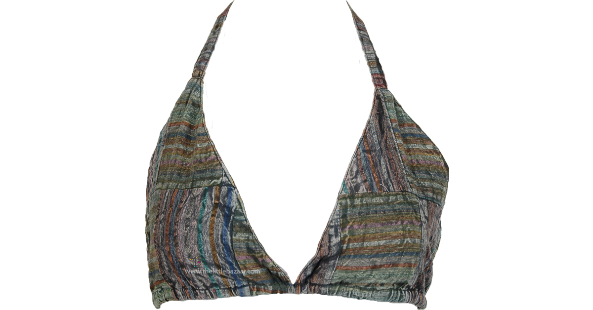 Earthline Summer Boho Halter Bralette | Tunic-Shirt | Green ...