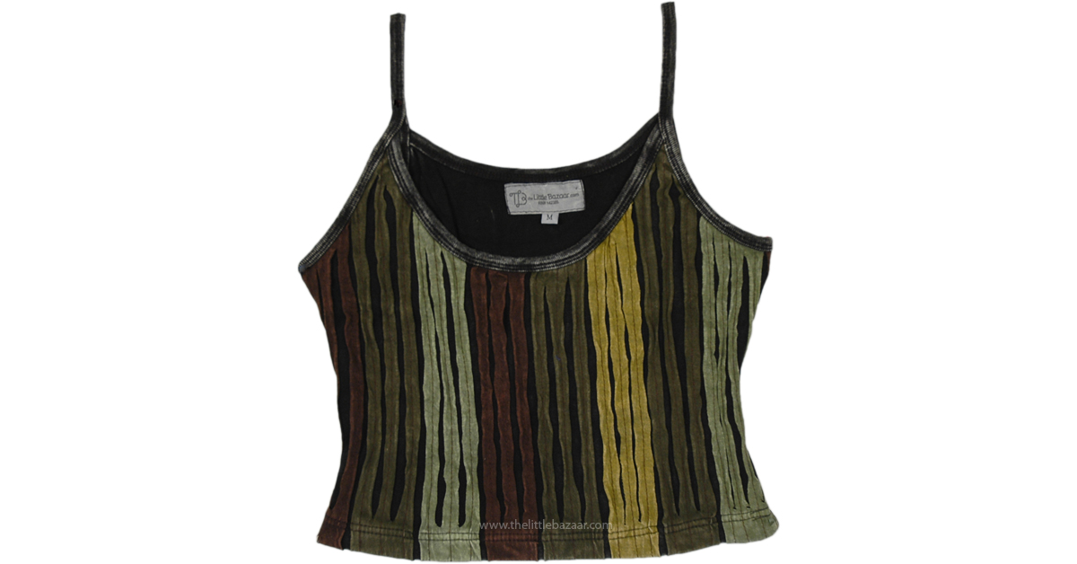 Green Divinity Handmade Cropped Tank Top | Tunic-Shirt | Green ...