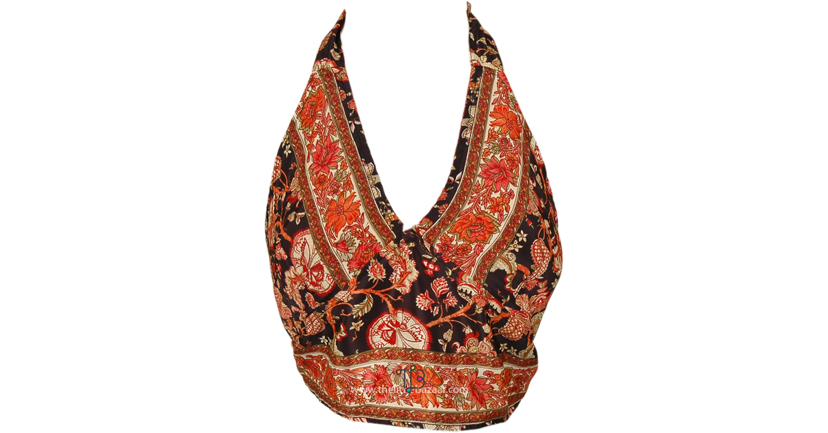 Lush Love Reversible Halter Crop Top | Tunic-Shirt | Red | Sleeveless ...