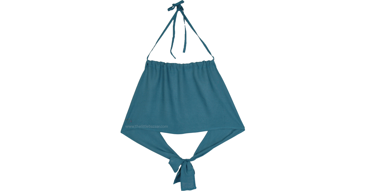 Lagoon Tales Free Flow Halter Crop Top | Tunic-Shirt | Blue | Vacation ...