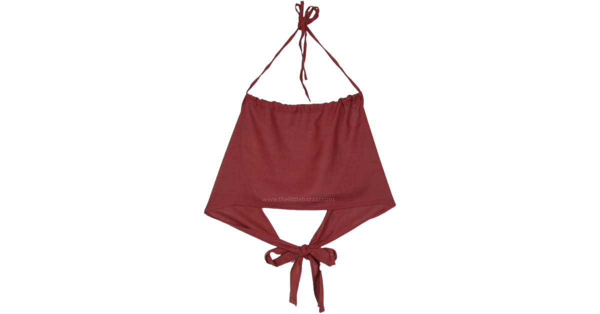 Brick Red Halterneck Beach Top | Tunic-Shirt | Red | Vacation, Beach ...