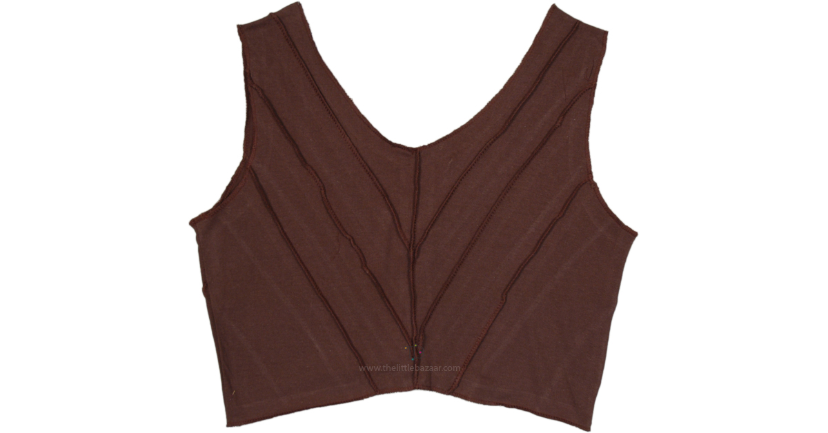 Choco Contours Cropped Tank Top | Tunic-Shirt | Brown | Sleeveless ...