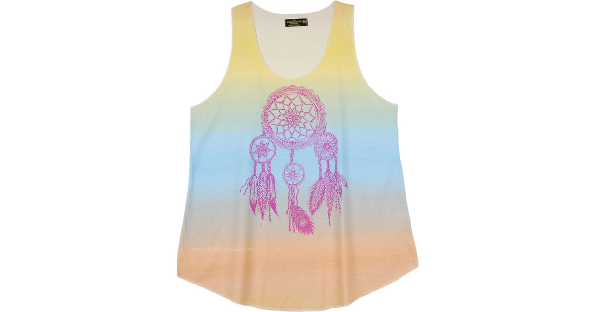 Pastel Dreamcatcher Graphic Hippie Boho Tank Top | Tunic-Shirt ...