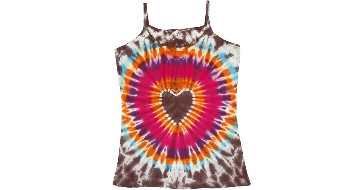 Rose Heart Beat Sleeveless Summer Tie Dye Tank Top | Tunic-Shirt | Multicoloured | Sleeveless ...