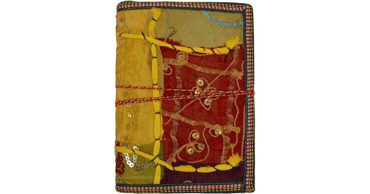 Writing Notebook Diary Sequins Metallic Thread XL | Accessories ...