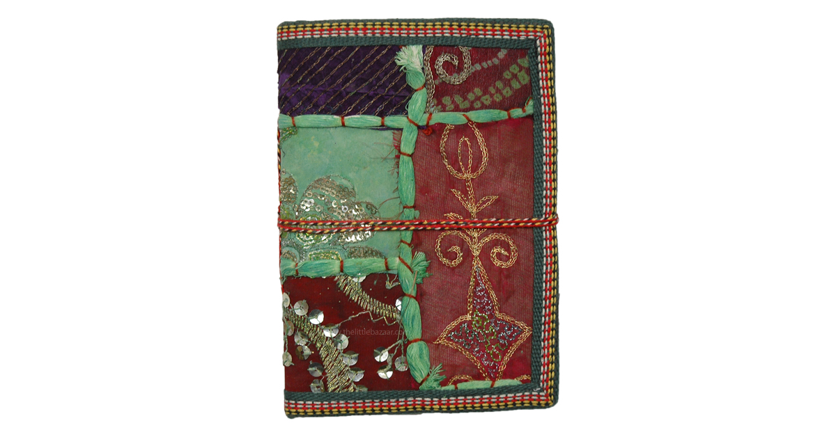 Handmade Blank Paper Journal with Embellished Patchwork L | Accessories ...